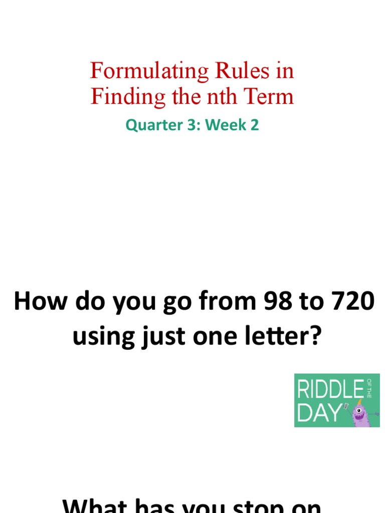 Formulating Rules in Finding The NTH Term | PDF | Mathematics ...