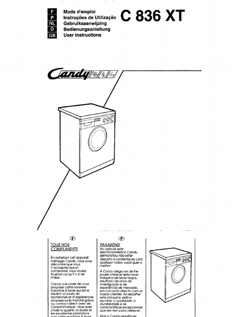 Candy C 836 Xt Owners Manual Pdf