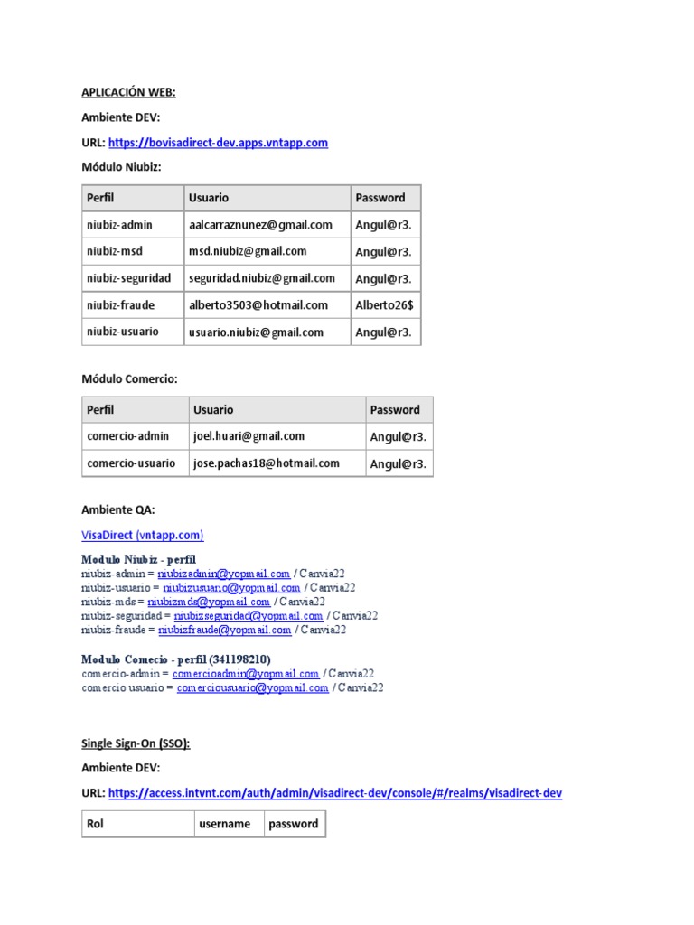 APLICACIÓN WEB Visadirect | PDF