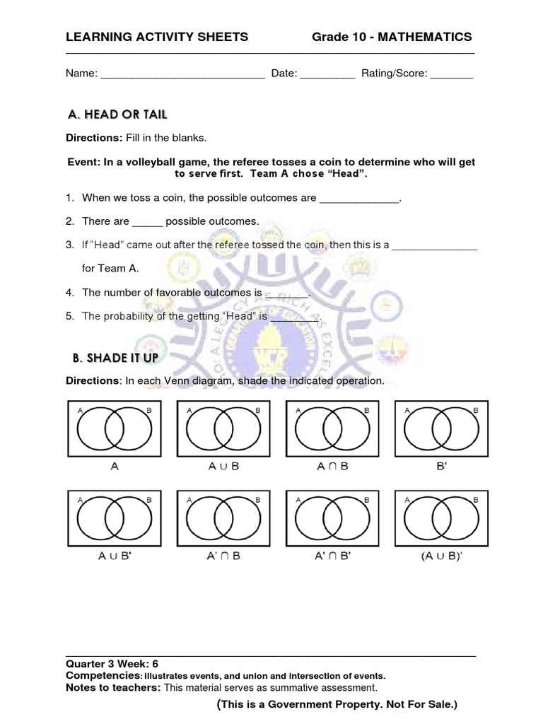 Math 10 Q3 LAS 3 | PDF | Probability | Mathematics