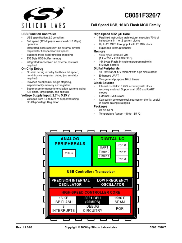 C8051F326 | PDF | Microcontroller | Flash Memory