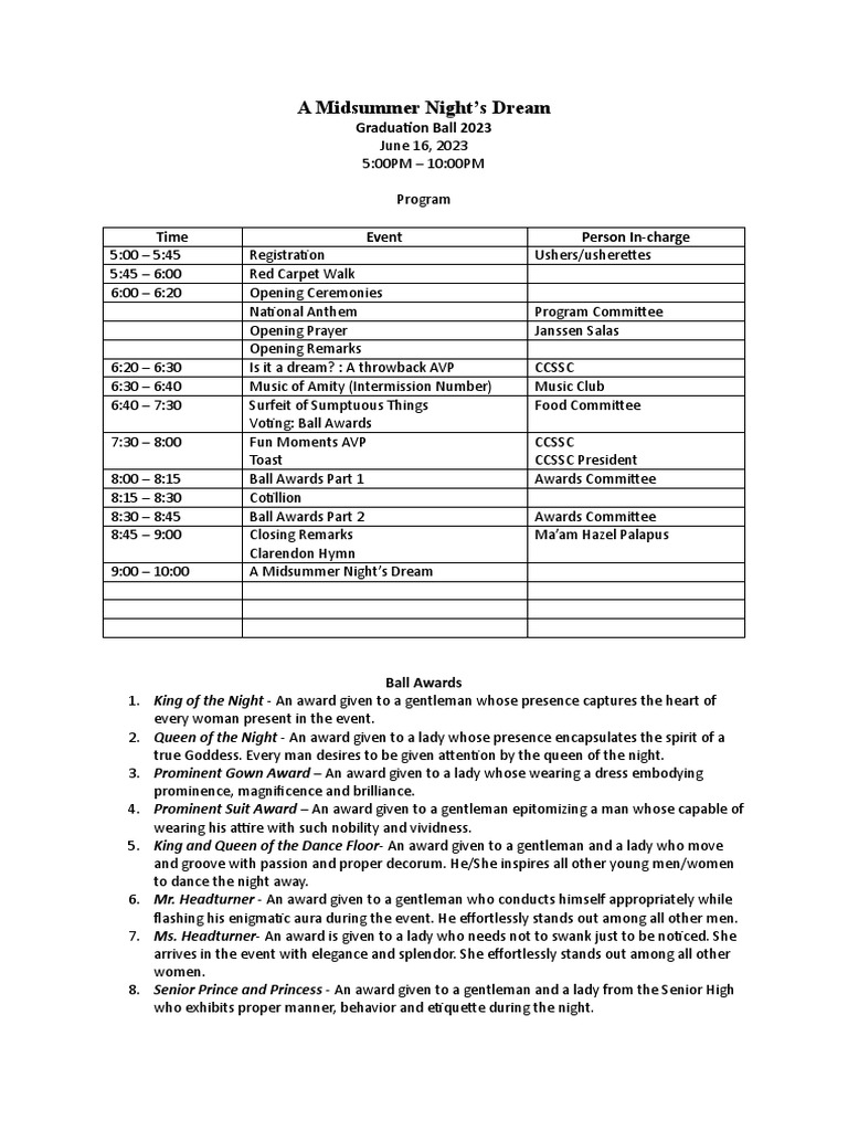 Grad Ball | PDF