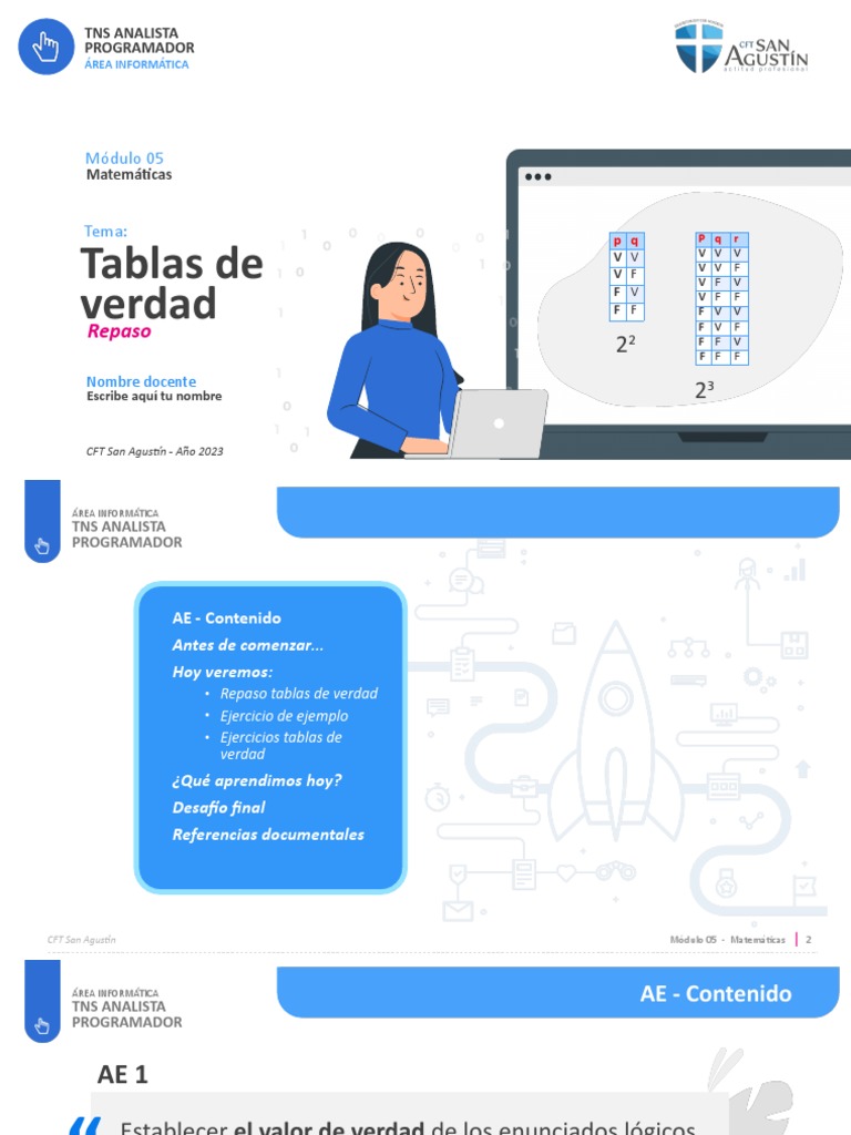APR M05 AE1 P05 Tablas de Verdad Repaso | PDF | Proposición | Lógica