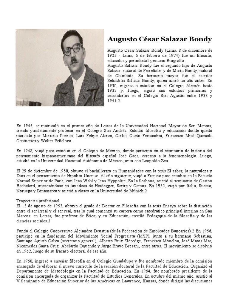 Augusto César Salazar Bondy | PDF