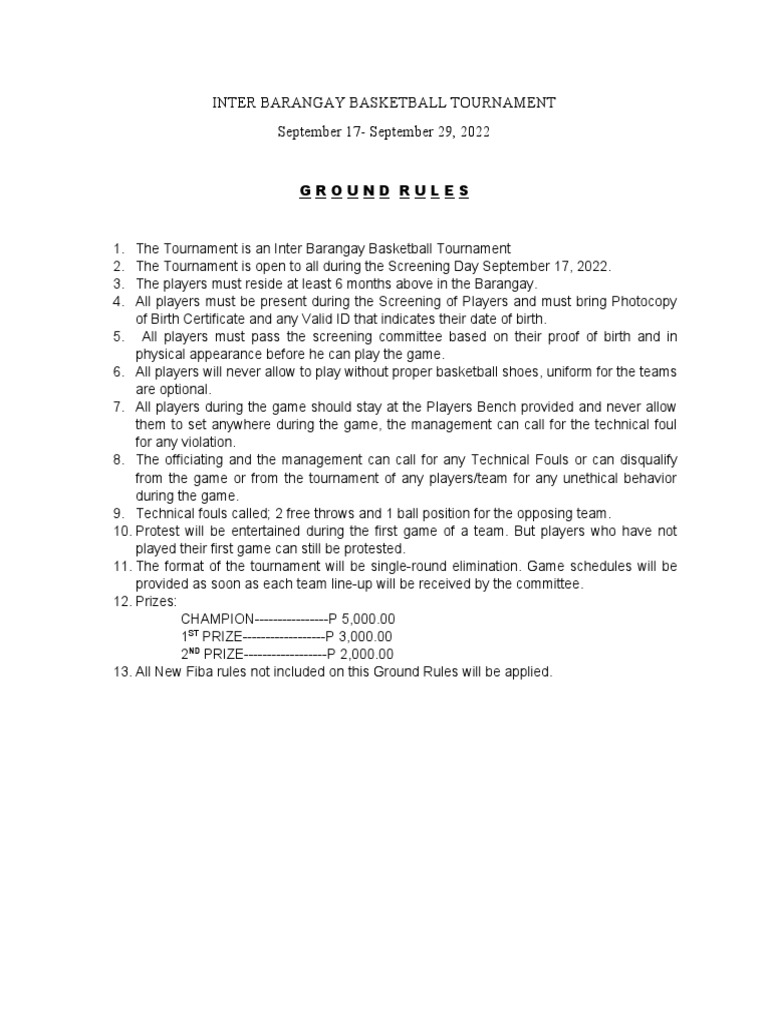 Ground Rules | PDF
