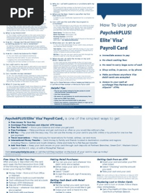 Plus Pay Elite Visa Card Pay Check