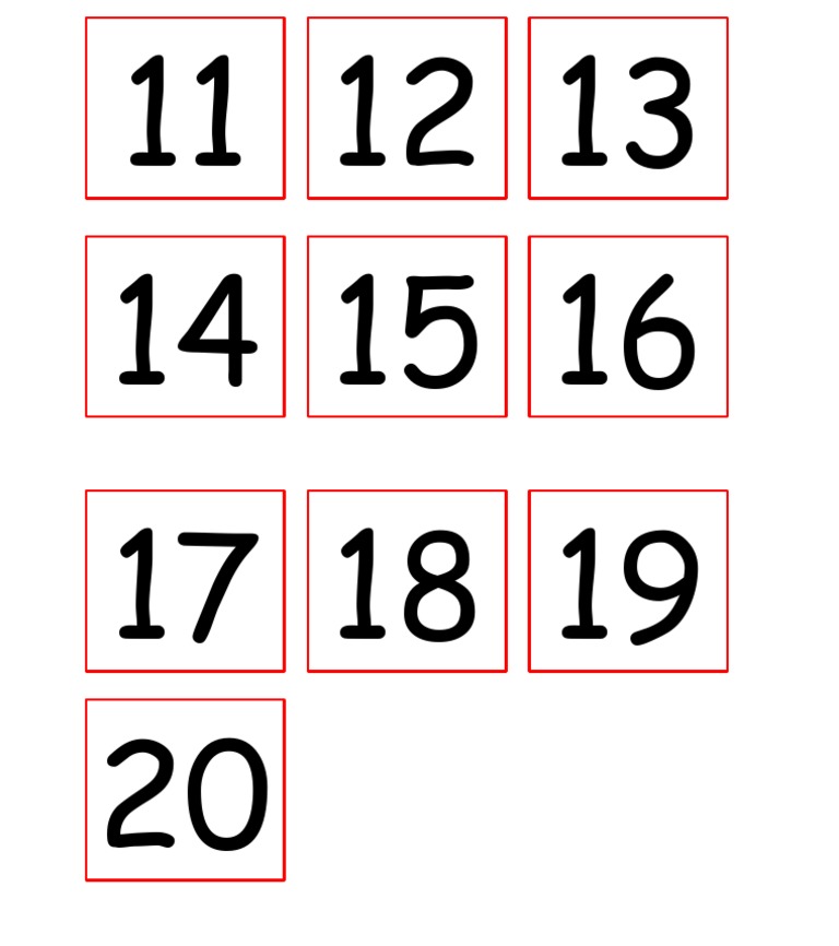 NUMEROS DEL 11 Al 20 | PDF