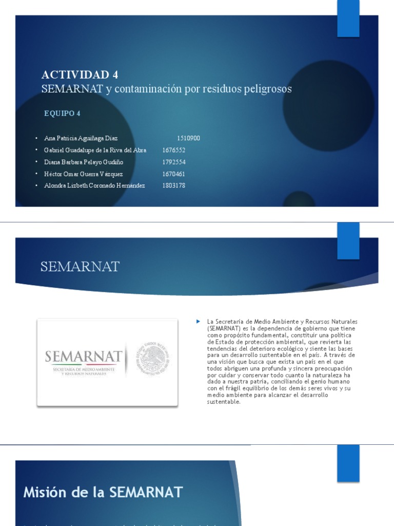 Actividad 4. SEMARNAT y Contaminacion Por Resisduos Peligrosos | PDF