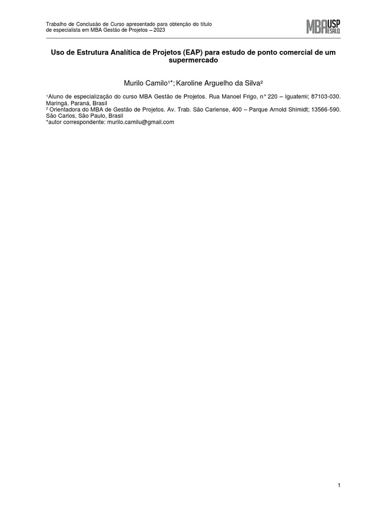 Template Final TCC - MBA USP ESALQ | PDF