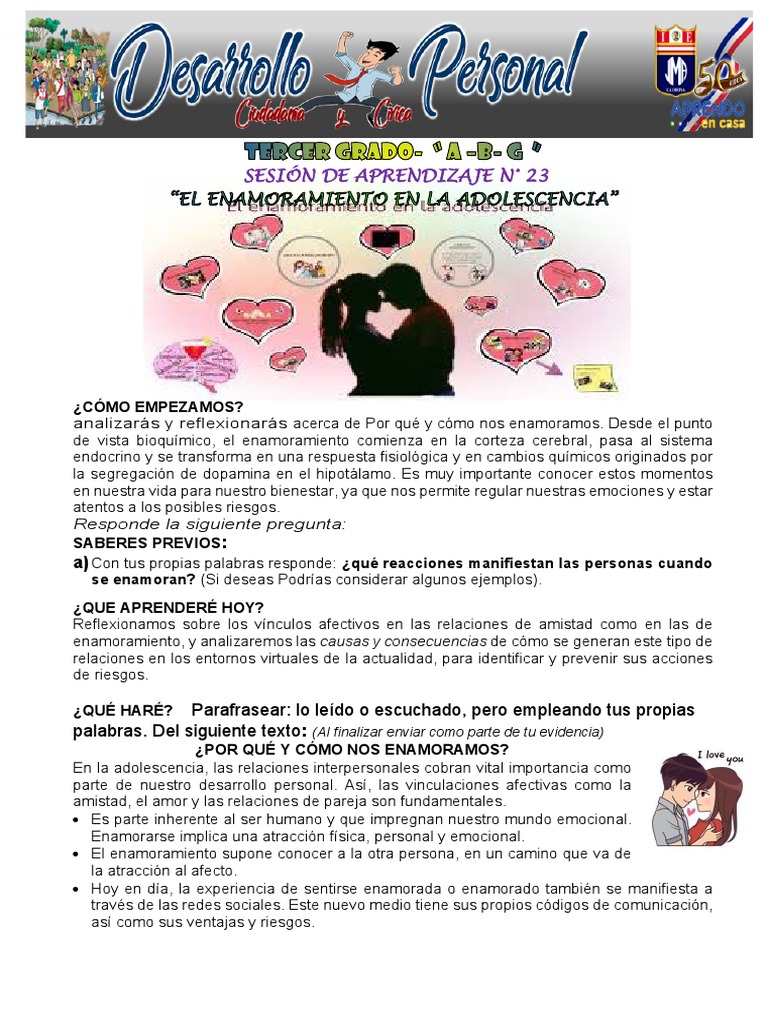Causas y Consecuencias del Enamoramiento Adolescente | PDF | Las ...