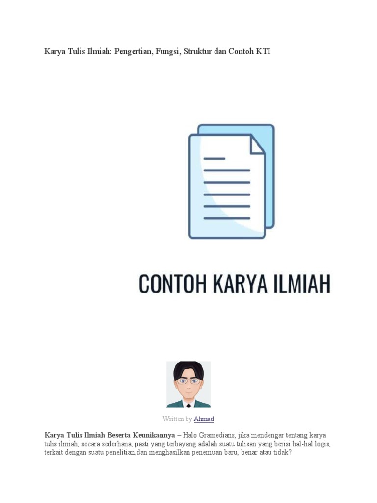 Karya Tulis Ilmiah: Pengertian, Fungsi, Struktur Dan Contoh KTI | PDF | Filsafat