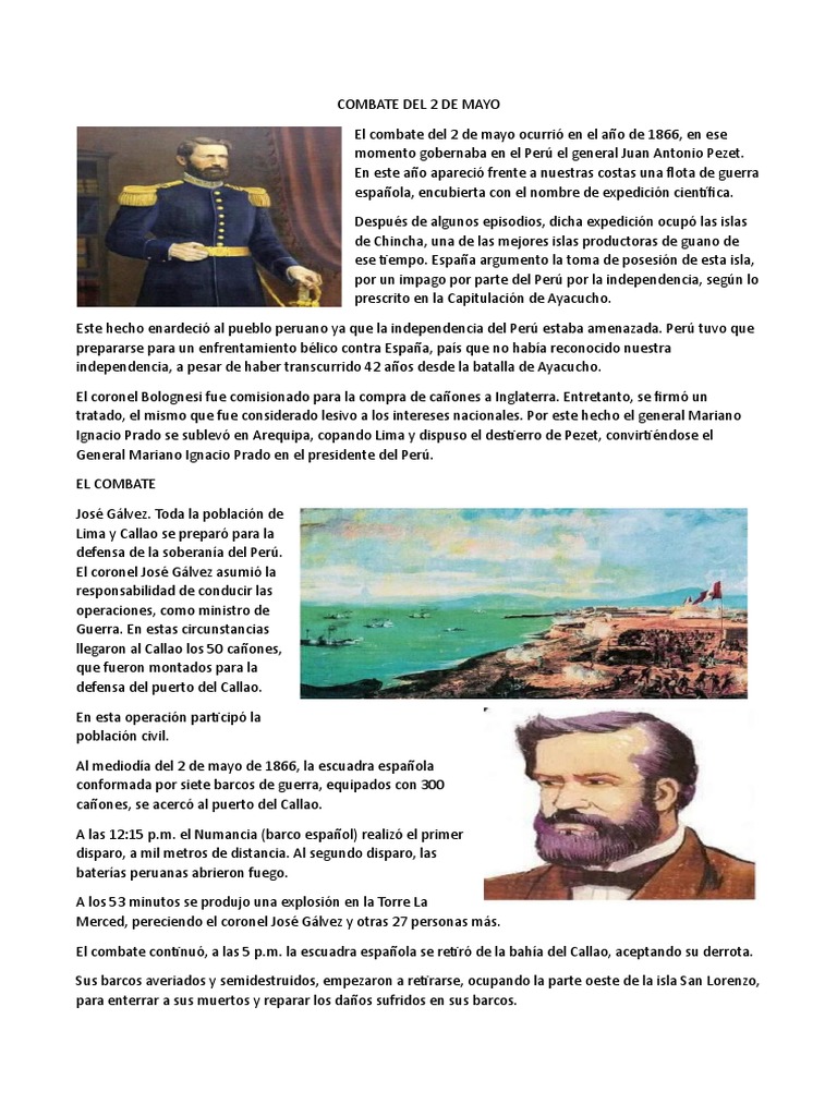 Combate Del 2 de Mayo | PDF | Perú | Operaciones militares