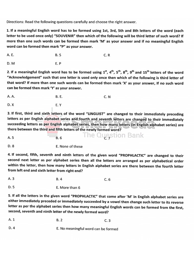 Alphabet Series Set 1 | PDF