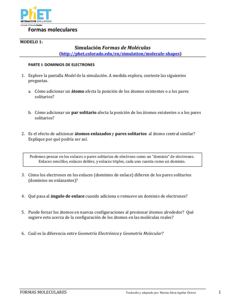 Formas Moleculares y Geometría Electrónica | PDF | Enlace químico ...