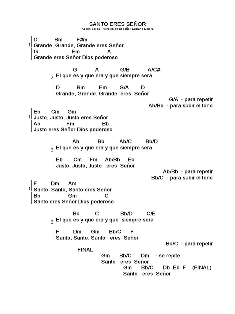 Santo Eres Señor | PDF