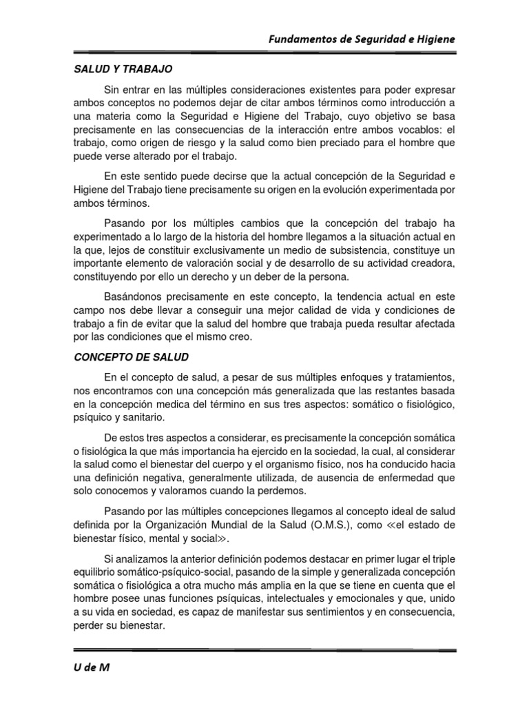 Fundamentos de Seguridad y Salud Laboral | PDF | Mente