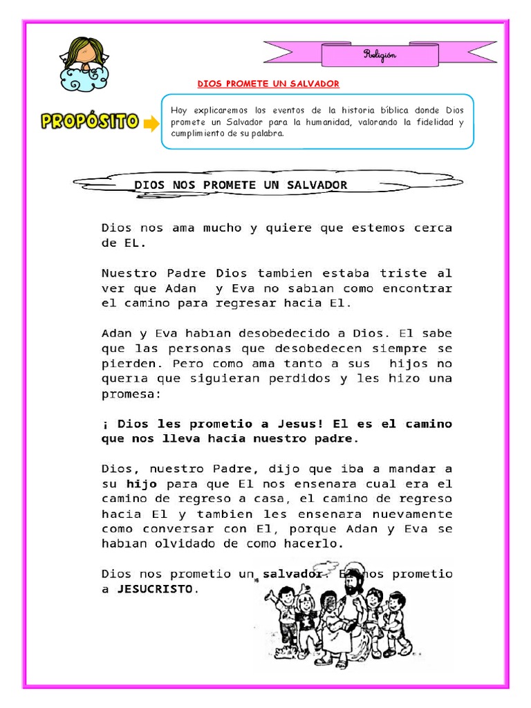 E2 Ficha Religion Dios Promete Un Salvador | PDF