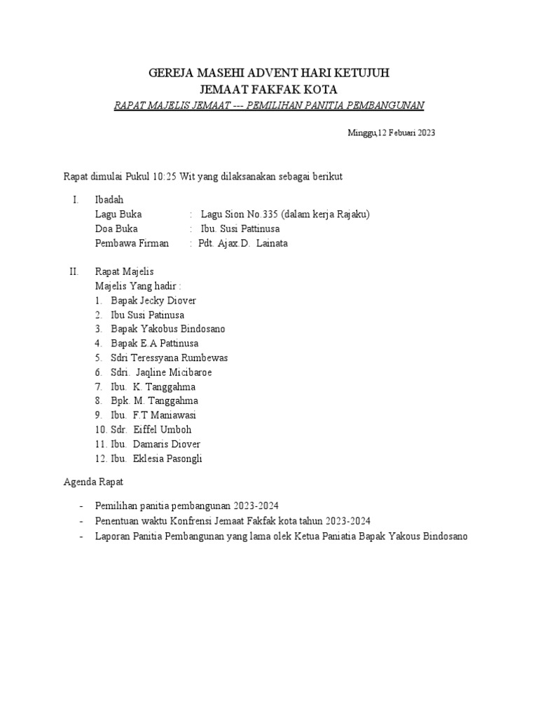 Gereja Masehi Advent Hari Ketujuh | PDF