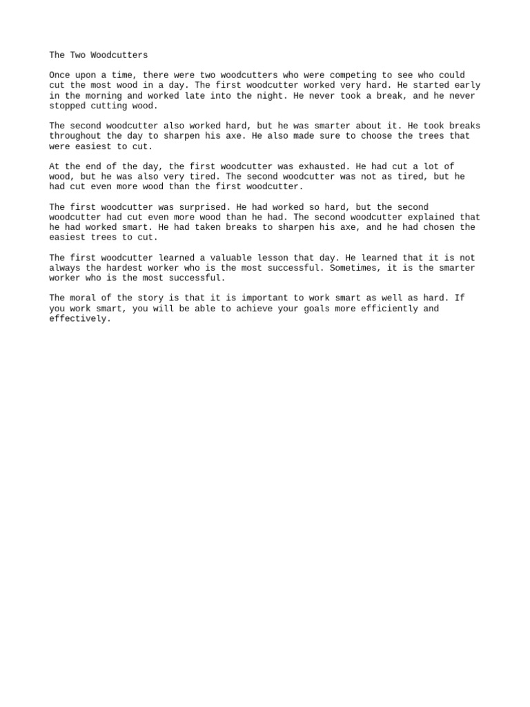 The Two Woodcutters | PDF