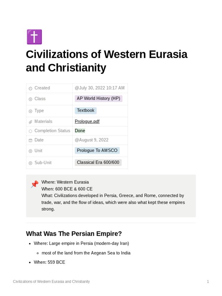 AP World History Civilizations of Western Europe AMSCO Notes | PDF ...