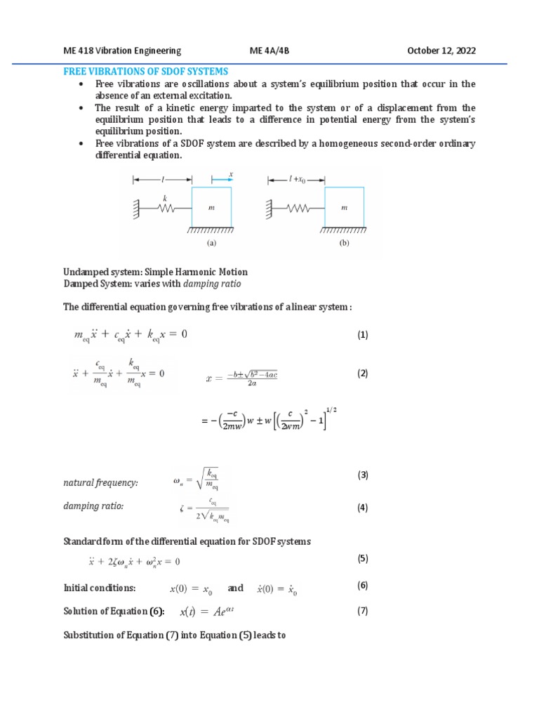 Topic 3- Damped Free Vibration of SDOF System | PDF