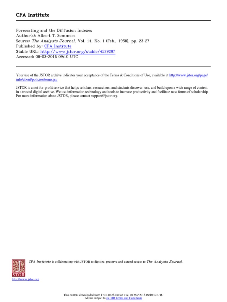 The Analysts Journal Volume 14 Issue 1 1958 (Doi 10.2307 - 4529297 ...