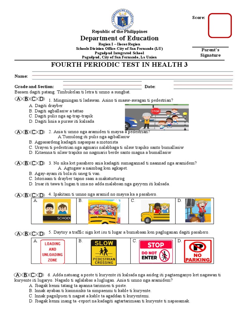 A-4 Fourth Periodic Test in Health | PDF