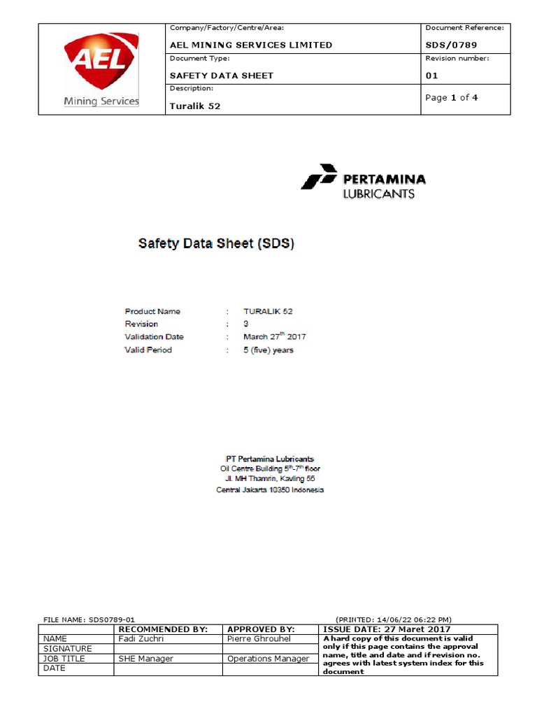 SDS Turalik - Update 2022 | PDF