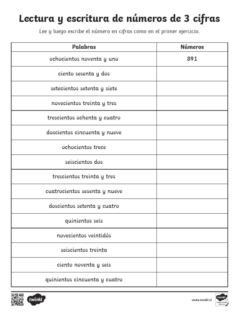 Guia Escribir Numeros de 3 Cifras Ver 1 | PDF | Hogar y jardín