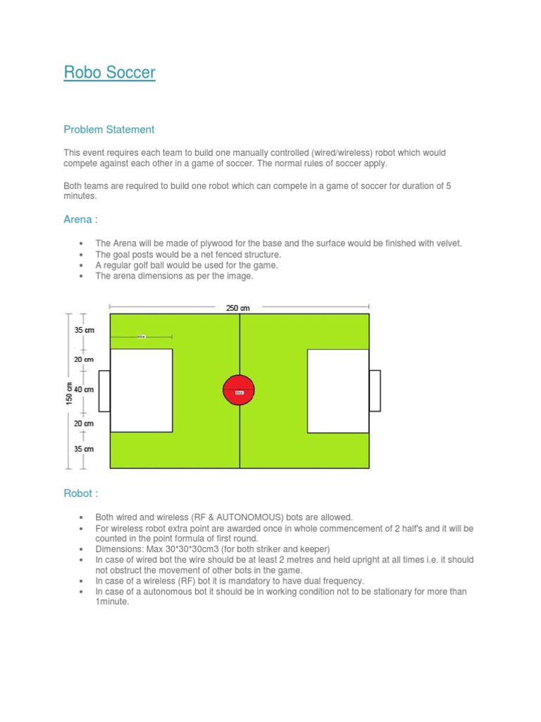 Robo Soccer | PDF | Association Football | Sport Variants
