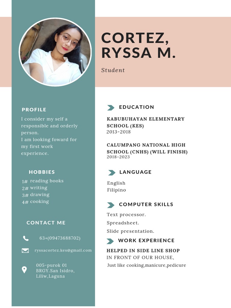 White Simple Student Cv Resume (1) | PDF