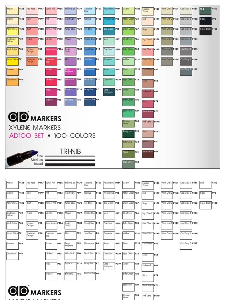 AD Marker Swatch Sheet | PDF