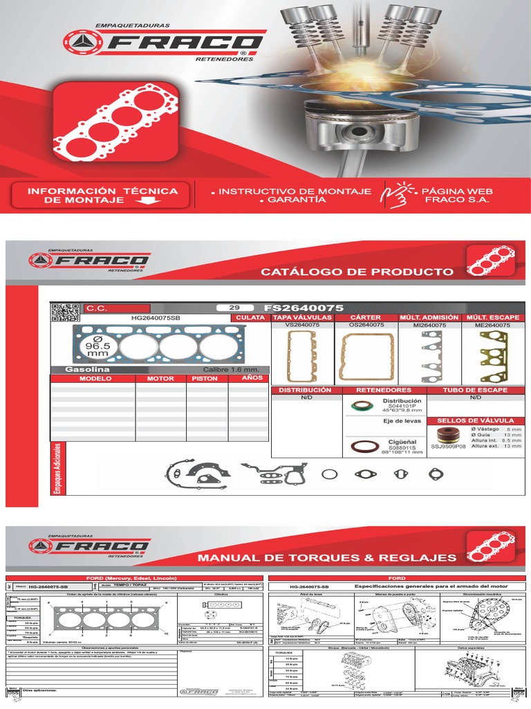 Torques Culata Ford HSC 2.3L | PDF | Vehículos | Propulsión