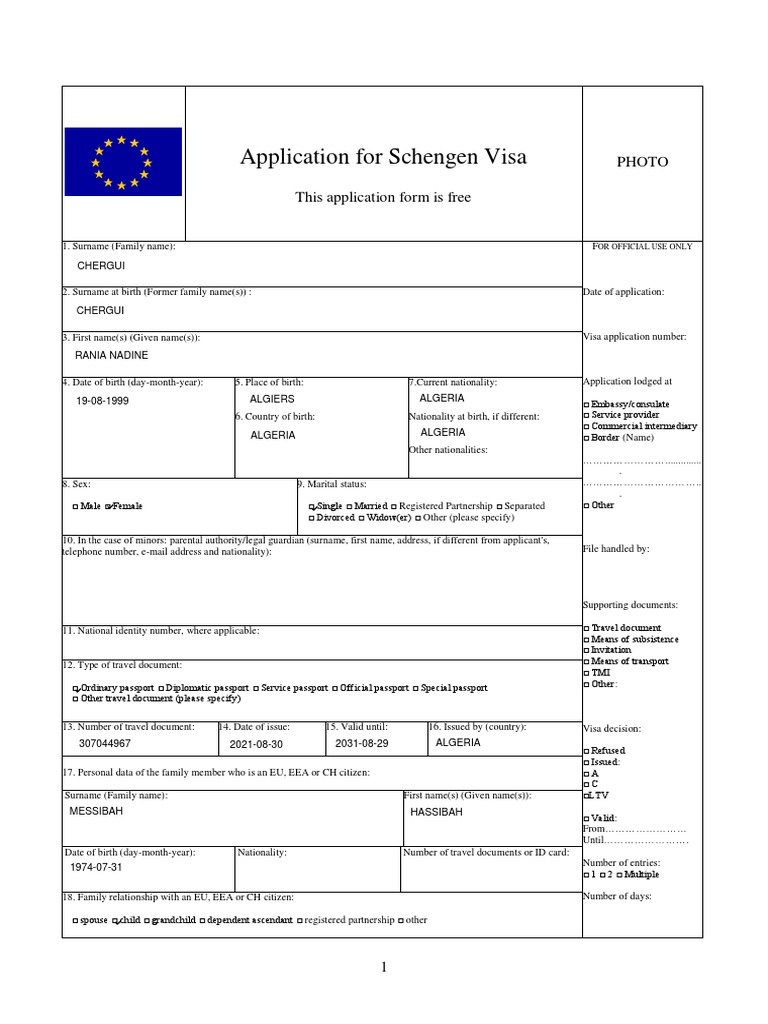 Application Form | PDF | Travel Visa | International Law