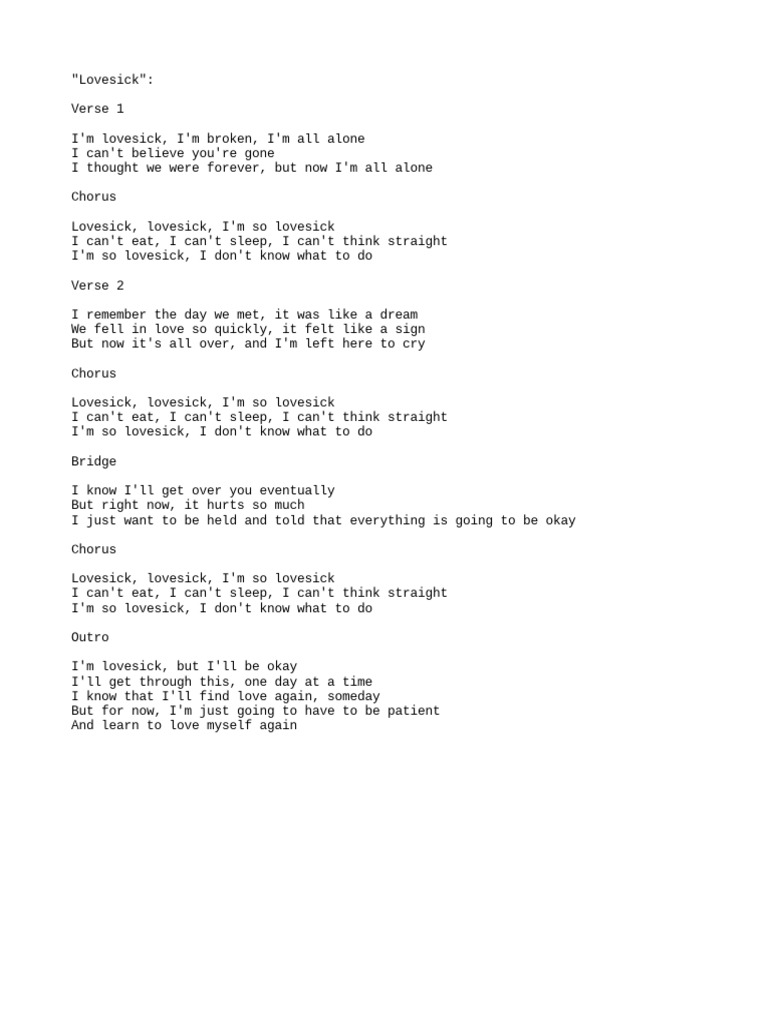 Lovesick | PDF | Poetry