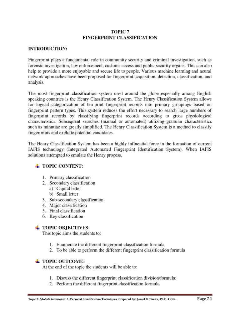 Topic 7 Forensic 2 | PDF | Fingerprint