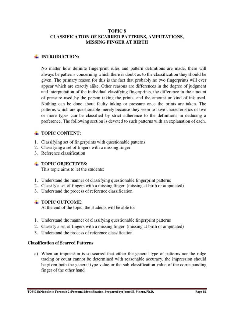 Topic 8 Forensic 2 | PDF | Fingerprint | Cognition