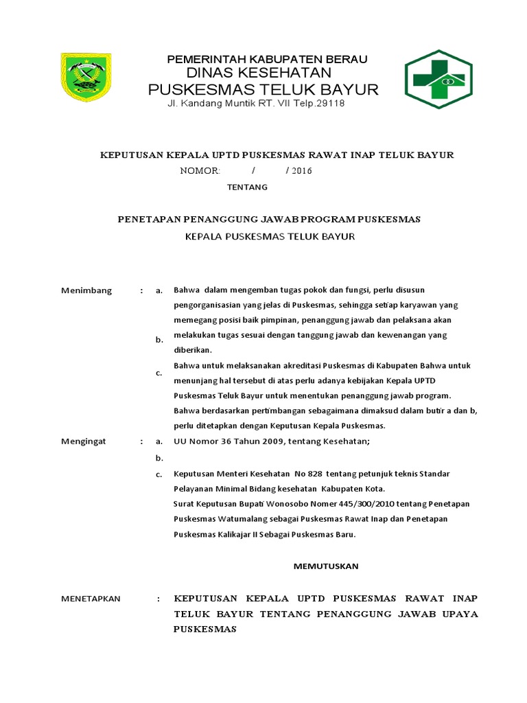 SK Contoh Pemegang Program | PDF