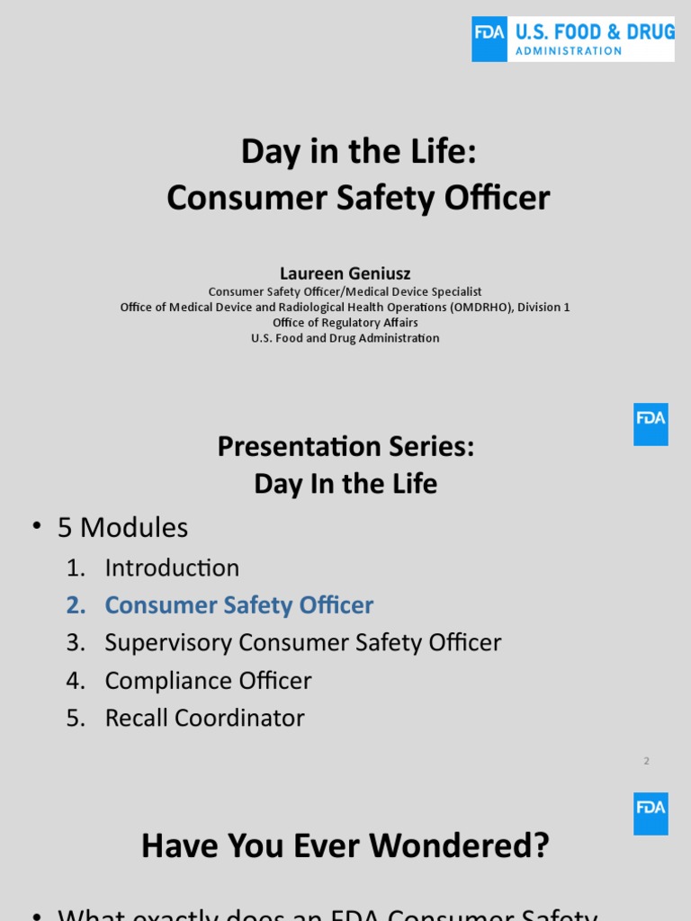 FDA Consumer Safety Officer Guide | PDF | Food And Drug Administration ...