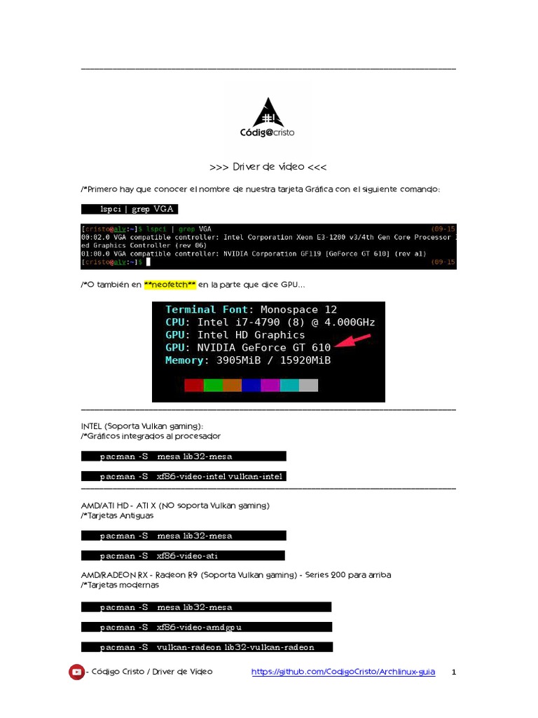 Driver-Video-Arch-Linux | PDF | Gráficos de computadora | Desarrollo de software