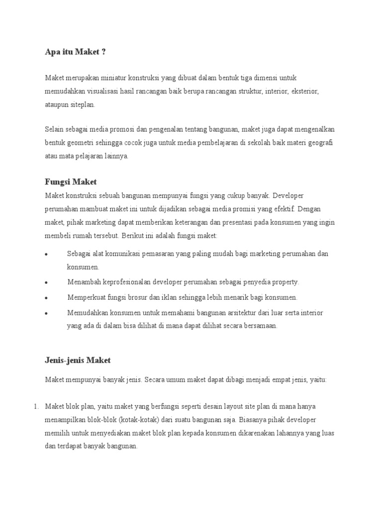 Apa Itu Maket | PDF | Seni