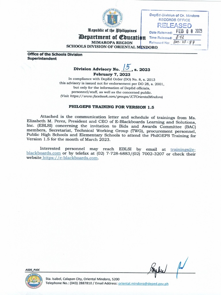 DA17 PhilGEPS Training For Version 1.5 | PDF