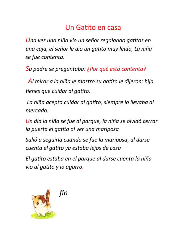 Aventura de un Gatito en Casa | PDF