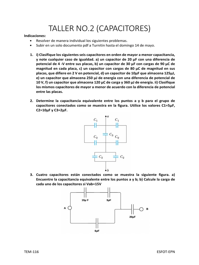 Taller N°2 Capacitores | PDF