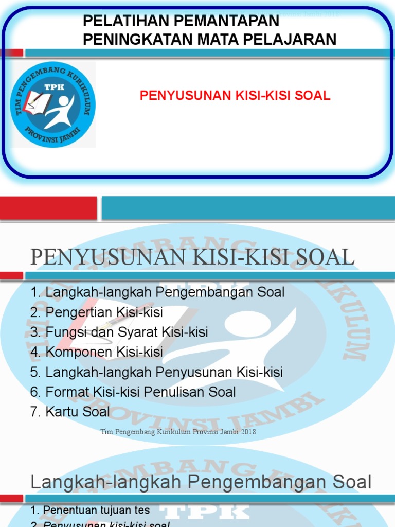 Penyusunan Kisi-Kisi Soal | PDF