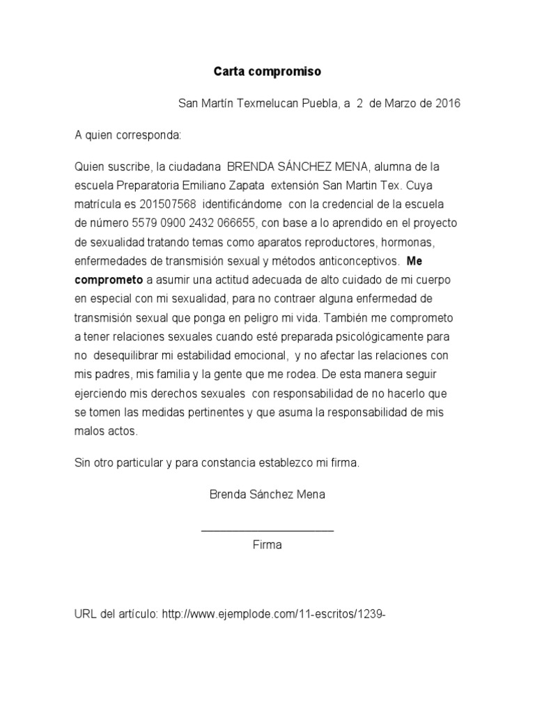 Carta Compromiso | PDF