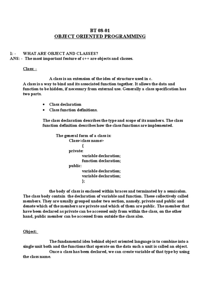 Assi C++ | PDF | Class (Computer Programming) | Data Type