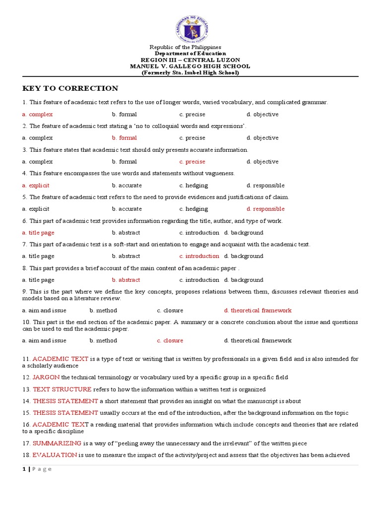 EfAPP Key To Correction | PDF | Statistics | Theory