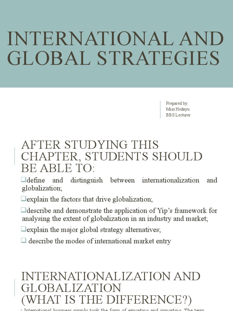 Understanding Global and International Strategies | PDF | Strategic ...