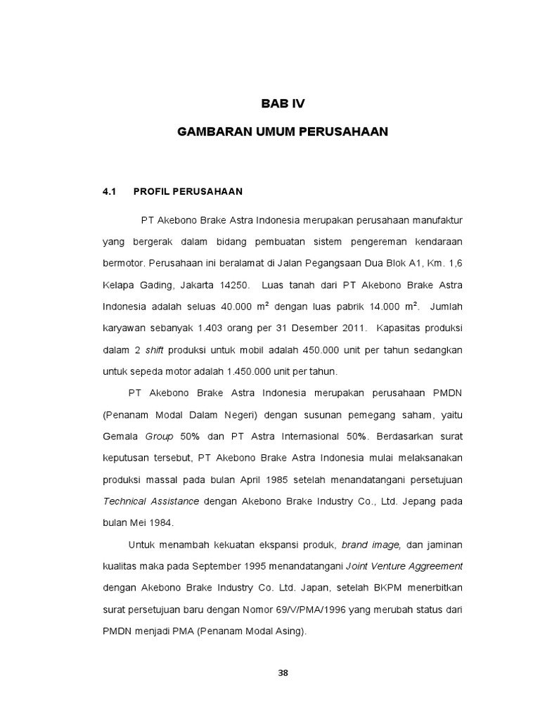 Profil PT Akebono Brake Astra Indonesia | PDF
